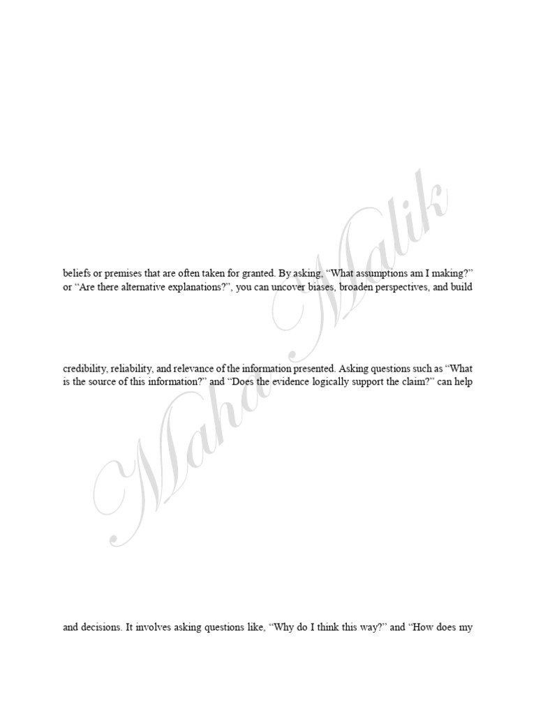 EDU406 Assignment Sample Solution | PDF | Critical Thinking | Thought