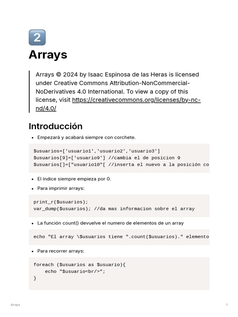Guía Completa de Arrays en PHP | PDF | Programación de computadoras