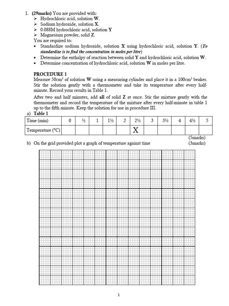 Chem p3 Question Paper Prediction | PDF | Titration | Chemistry