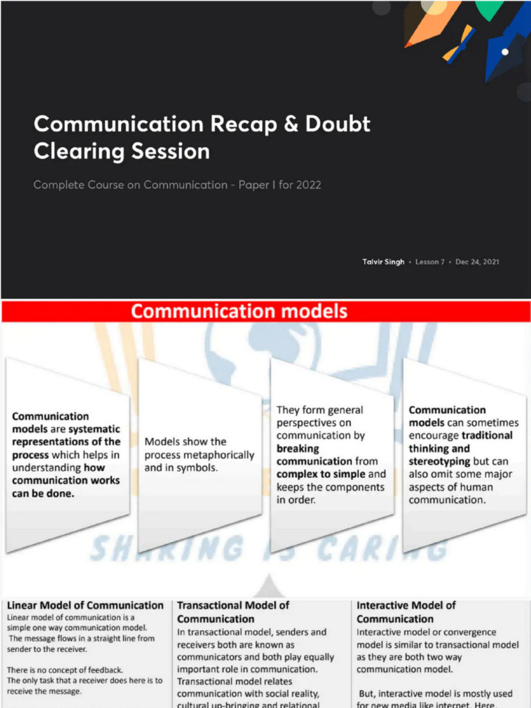 Communication Recap Doubt Clearing Session No Anno | PDF