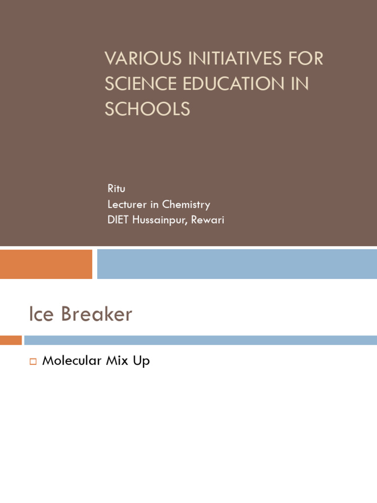 Various Initiatives For Science Education in Schools | PDF | Art