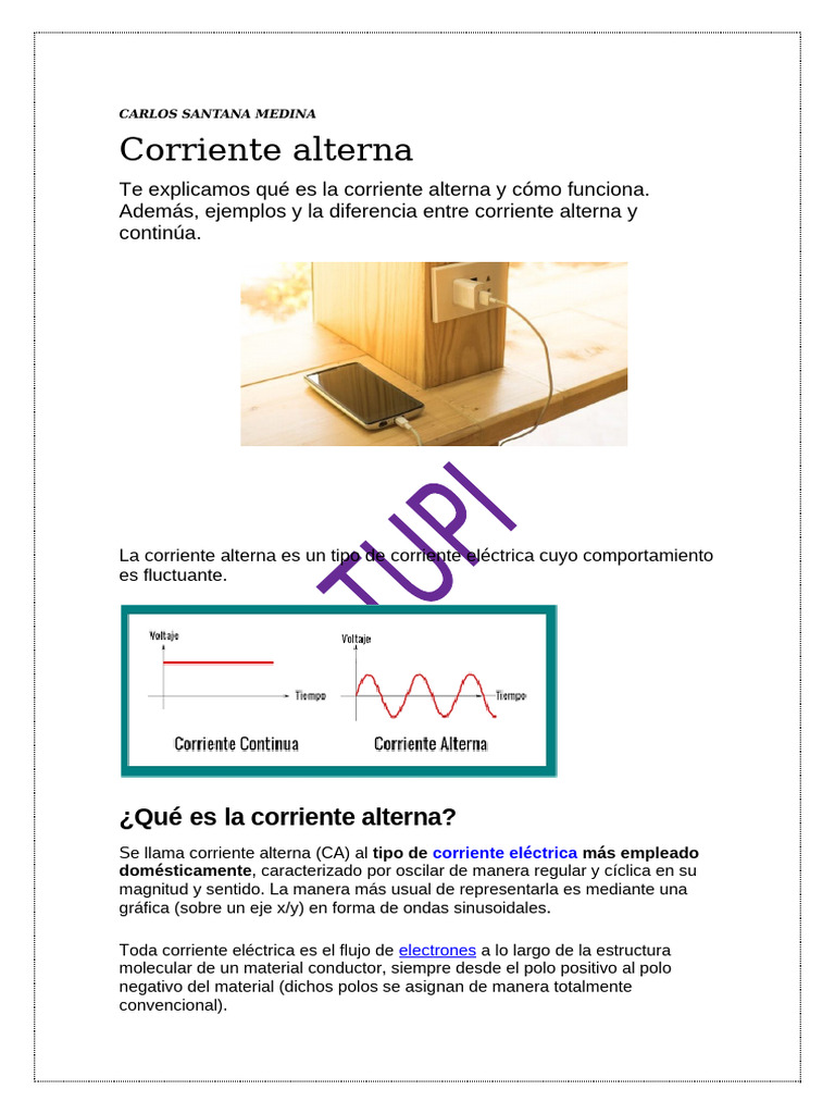 Corriente Alterna: Conceptos Clave | PDF | Corriente eléctrica ...