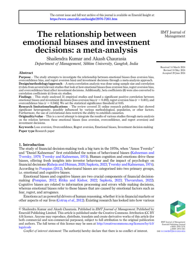 X1-Y - (+) - 1 - The Relationship Between Emotional Biases and ...
