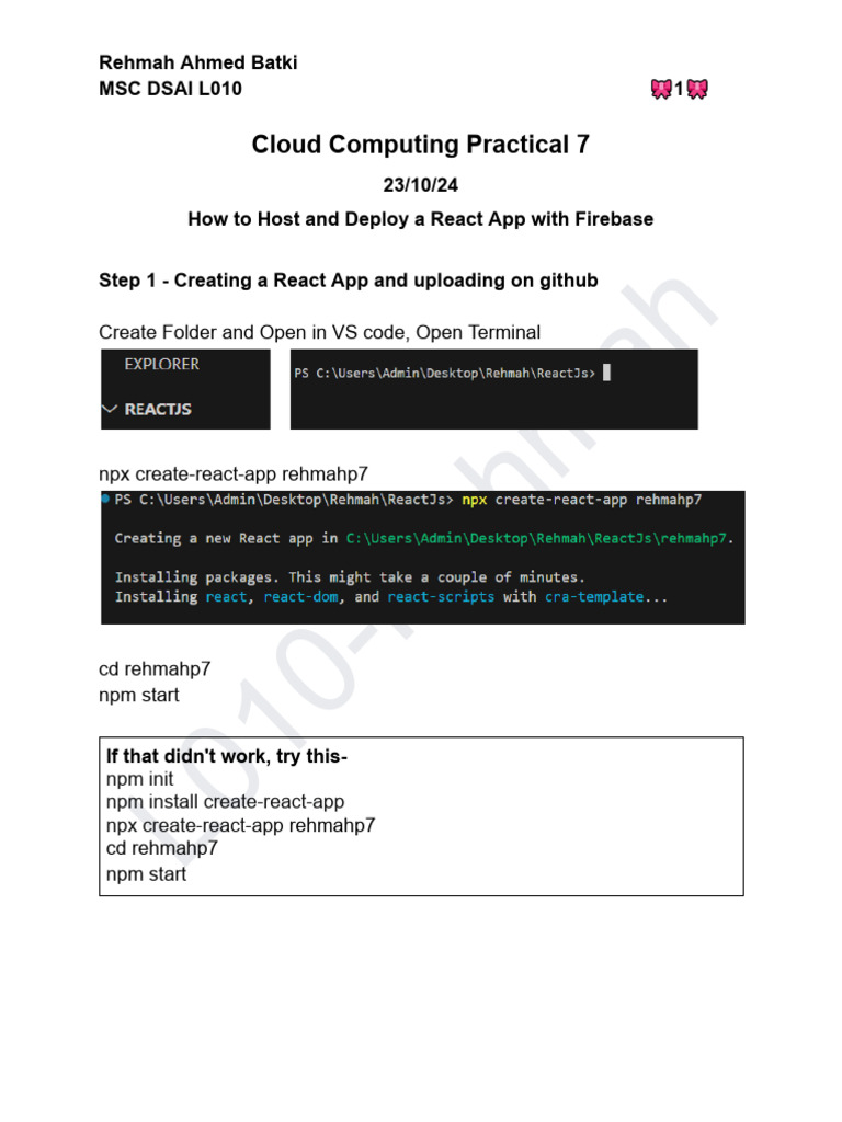 Rehmah Cloud Computing Prac7 | PDF | Computing | Software
