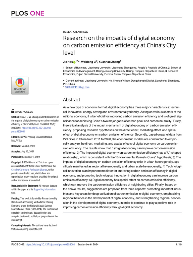Research On The Impacts of Dig | PDF | Efficient Energy Use | Economies