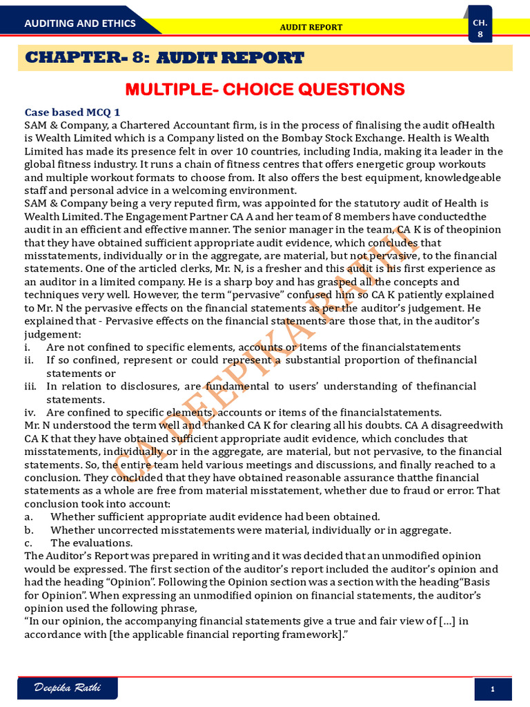Chp-8 | PDF | Auditor's Report | Audit