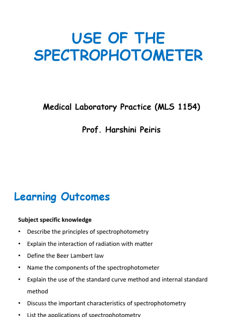 The Use of The Spectrophotometer | PDF | Spectrophotometry ...