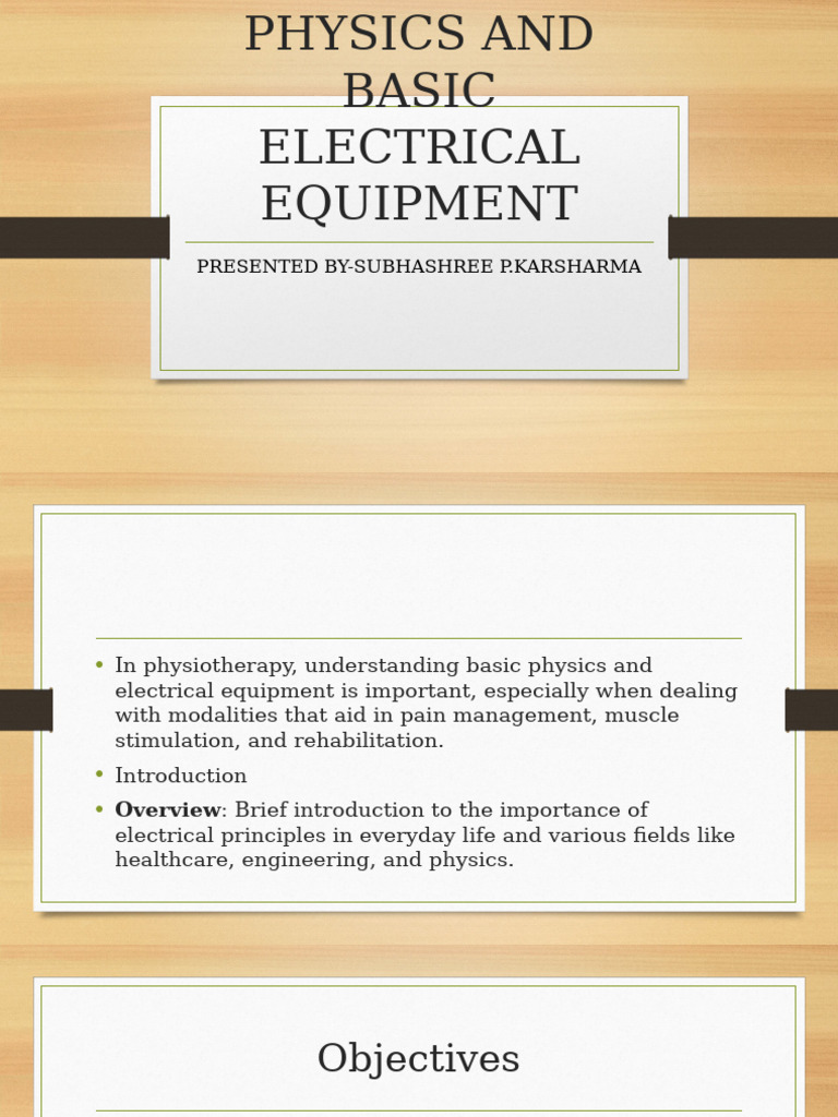 Physics and Basic Electrical Equipment | PDF | Voltage ...