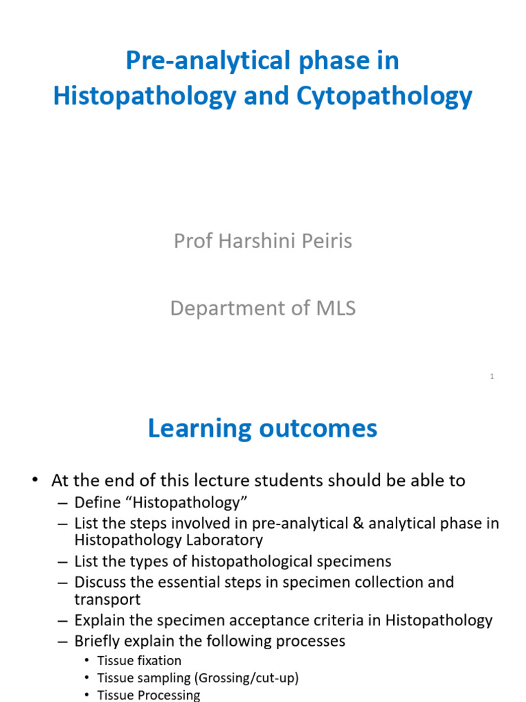 Pre-Analytical Phase in Histopathology and Cytopat - 241107 - 095034 ...
