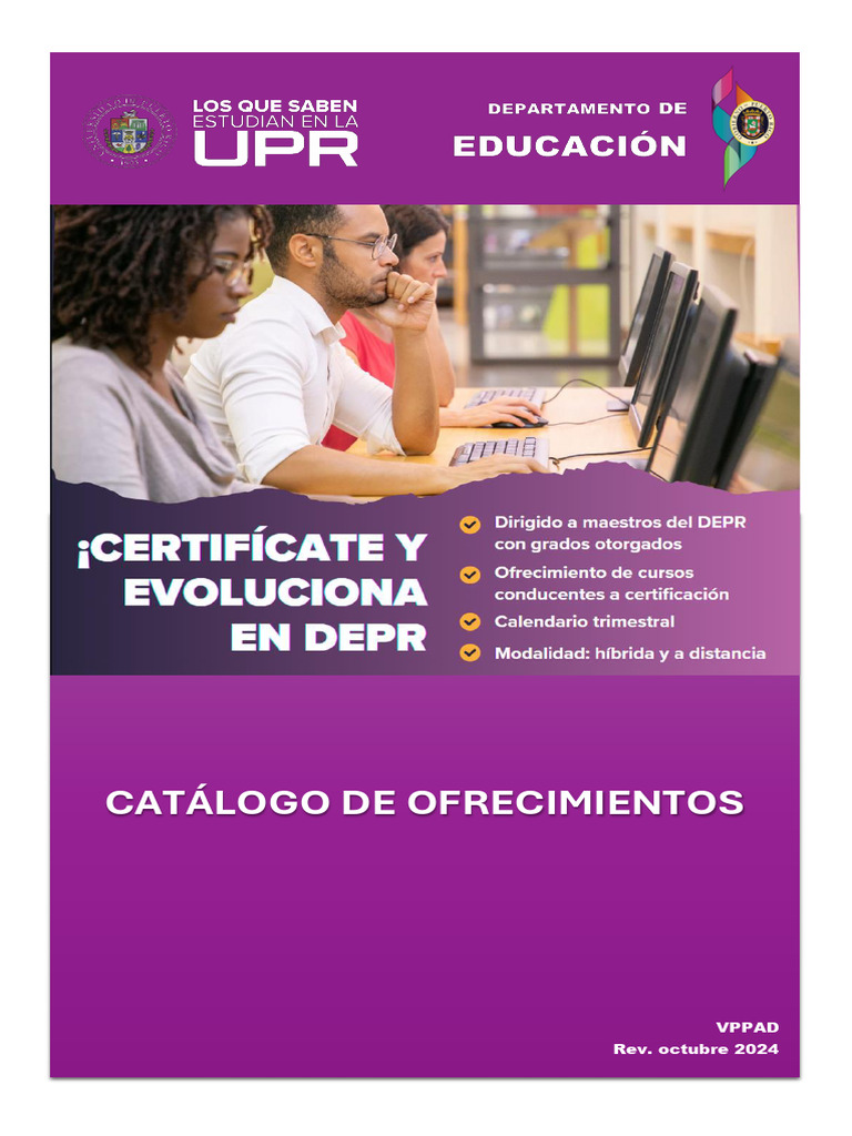 Catálogo Certificate y Evoluciona Con El Depr Upr | PDF | Educación de ...