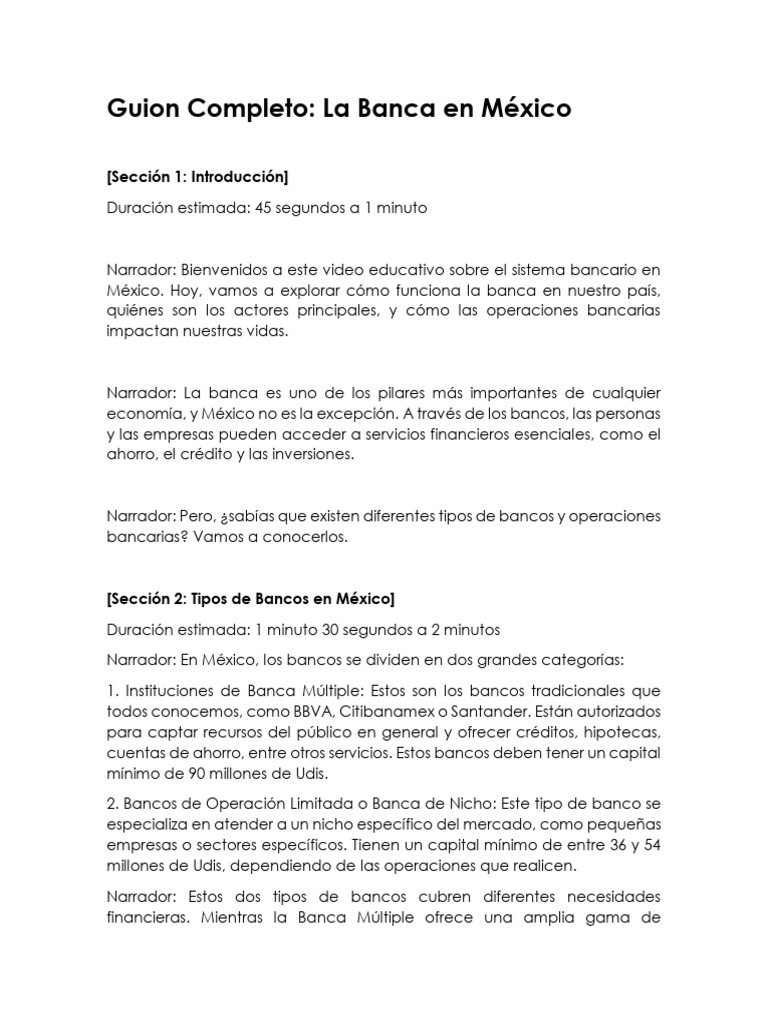 Guion Completo | PDF | Bancos | Dinero