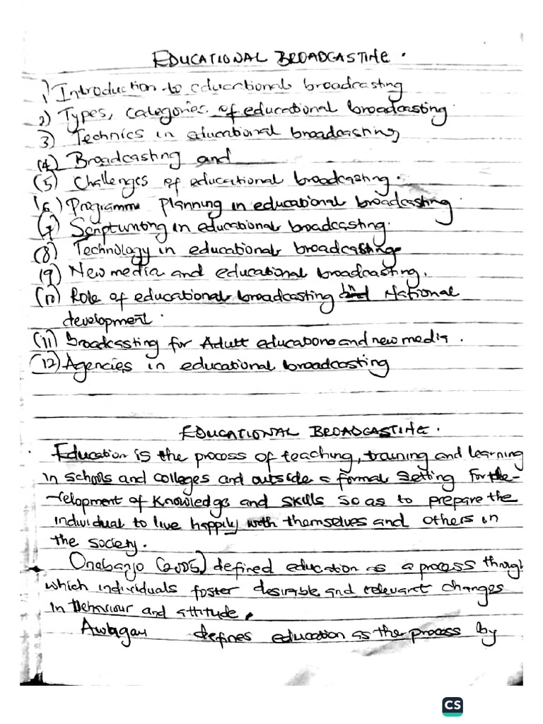 Educational Broadcasting Note | PDF