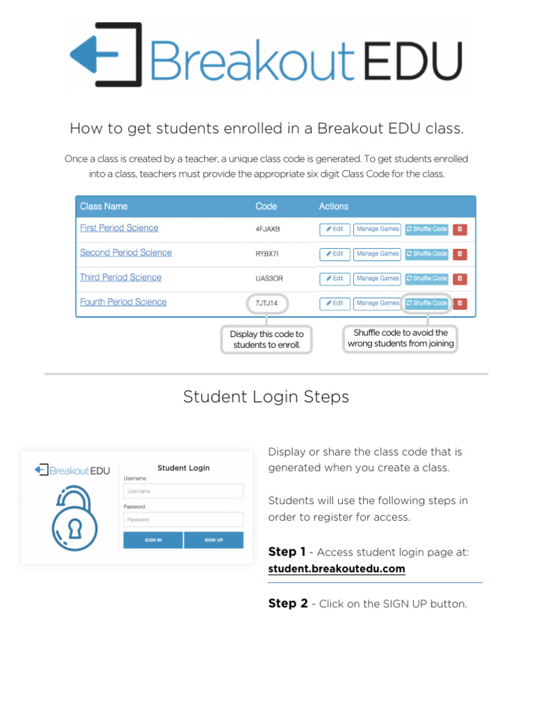 Breakout EDU Class Instructions | PDF | Login | Computing