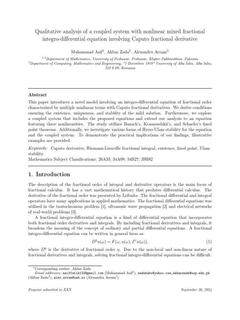 Qualitative Analysis Of A Coupled System With Nonlinear Mixed Fractional Integro Differential