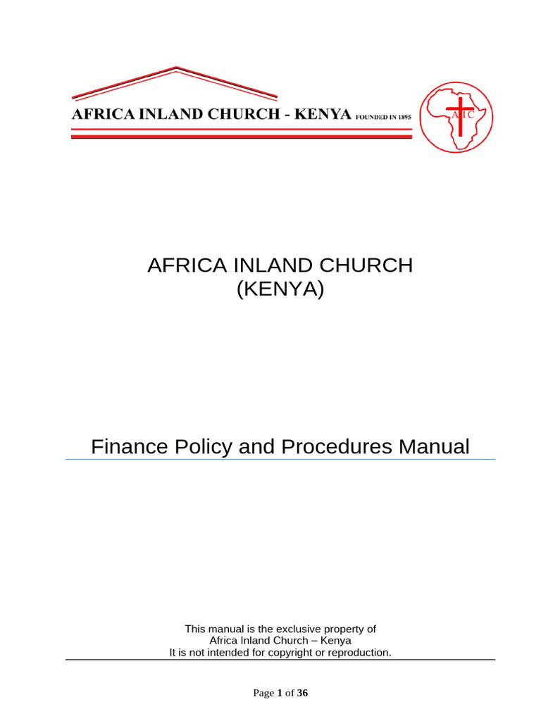 AIC Finance Policy & Procedure Manual - For Further Review | PDF ...