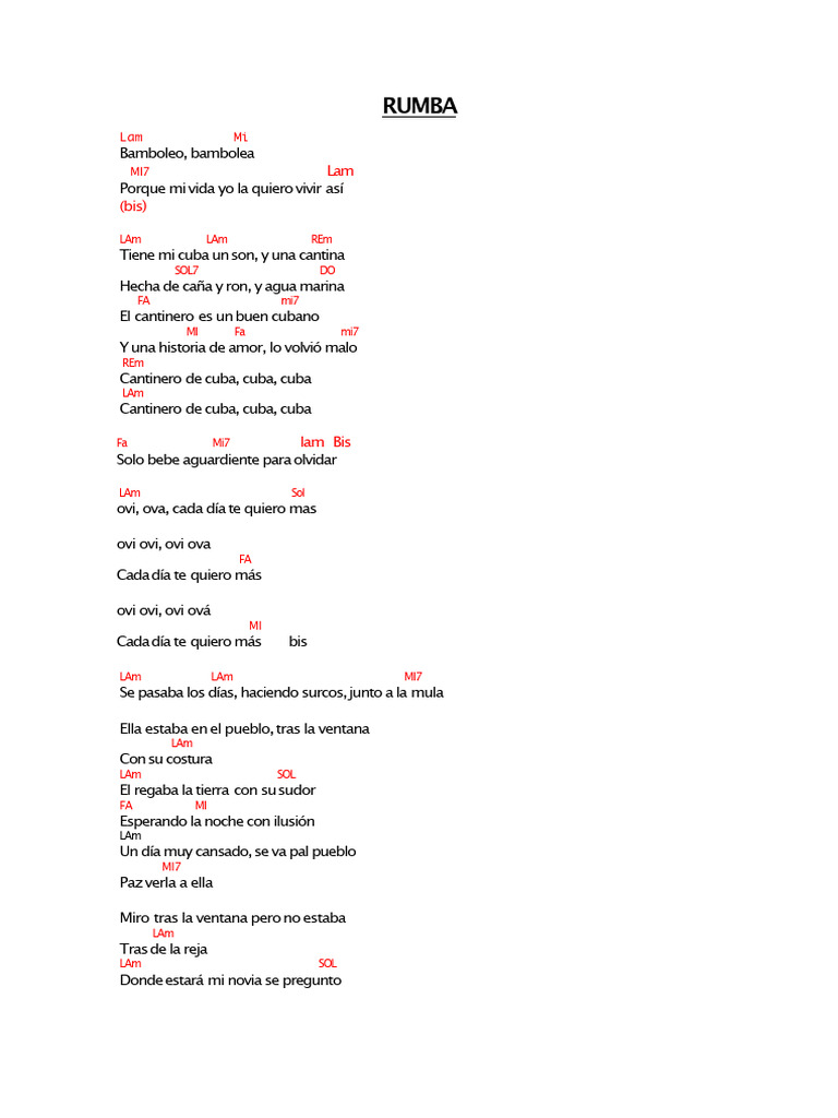 Rumba Acordes | PDF