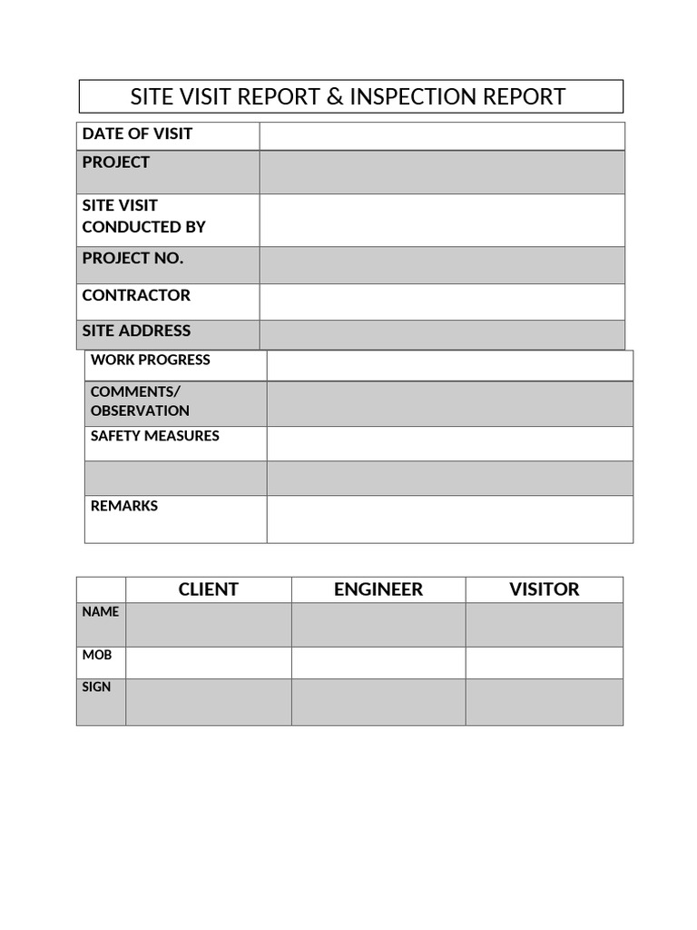Site Visit Report | PDF