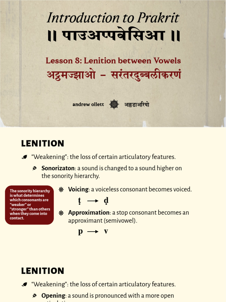 Lesson 8-Lenition Between Vowels | PDF | Consonant | Phonology