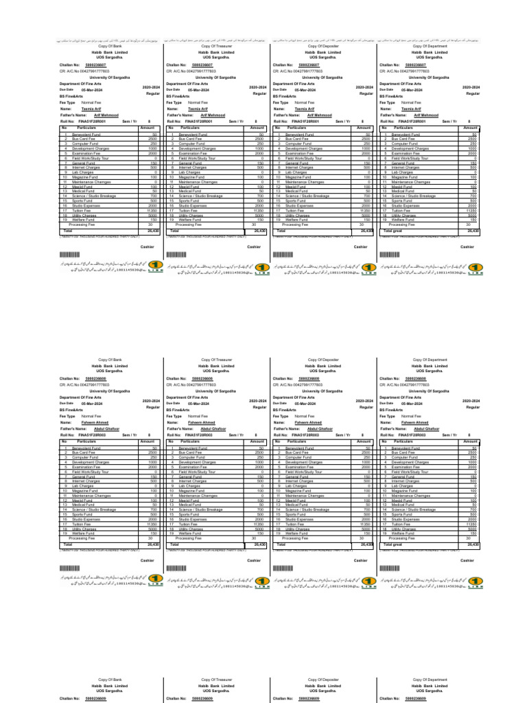 Fine Arts 8th Semester 20-24 | PDF | Fee | Public Sphere