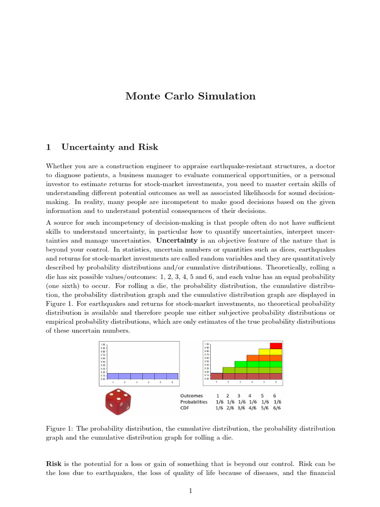 Monte Carlo Simulation Handouts | PDF | Probability Distribution ...
