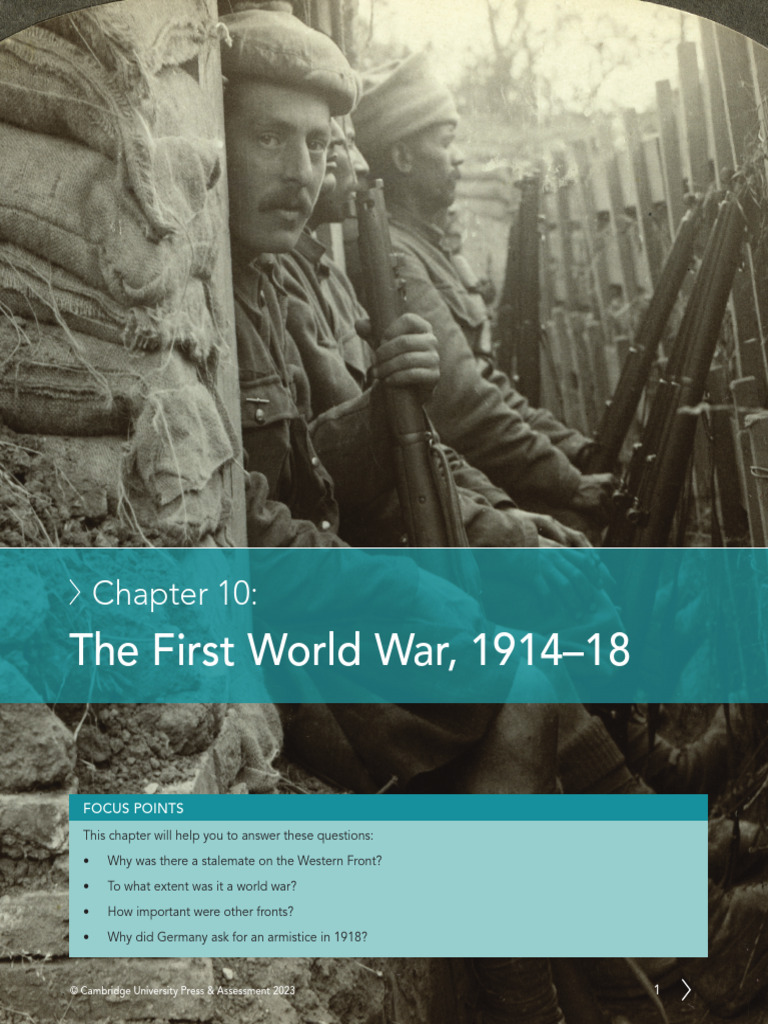 The First World War, 1914-18 The First World War, 1914-18: Chapter 10, Depth Study D | PDF ...