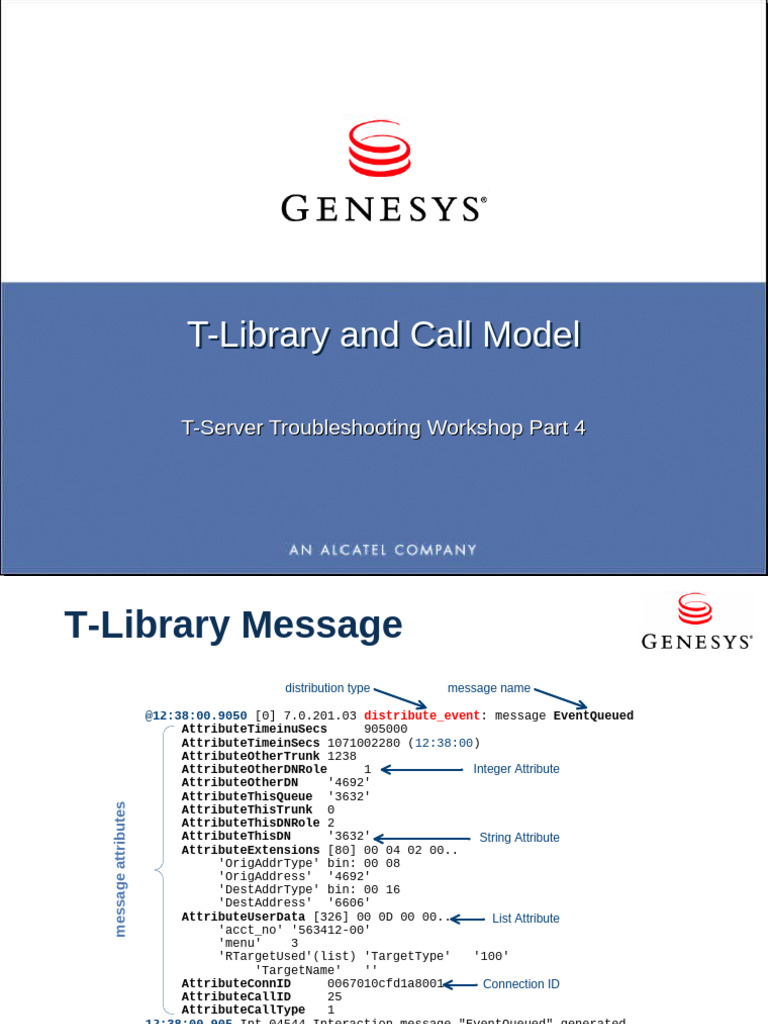 T-Server Troubleshooting Workshop All | PDF | Client (Computing ...
