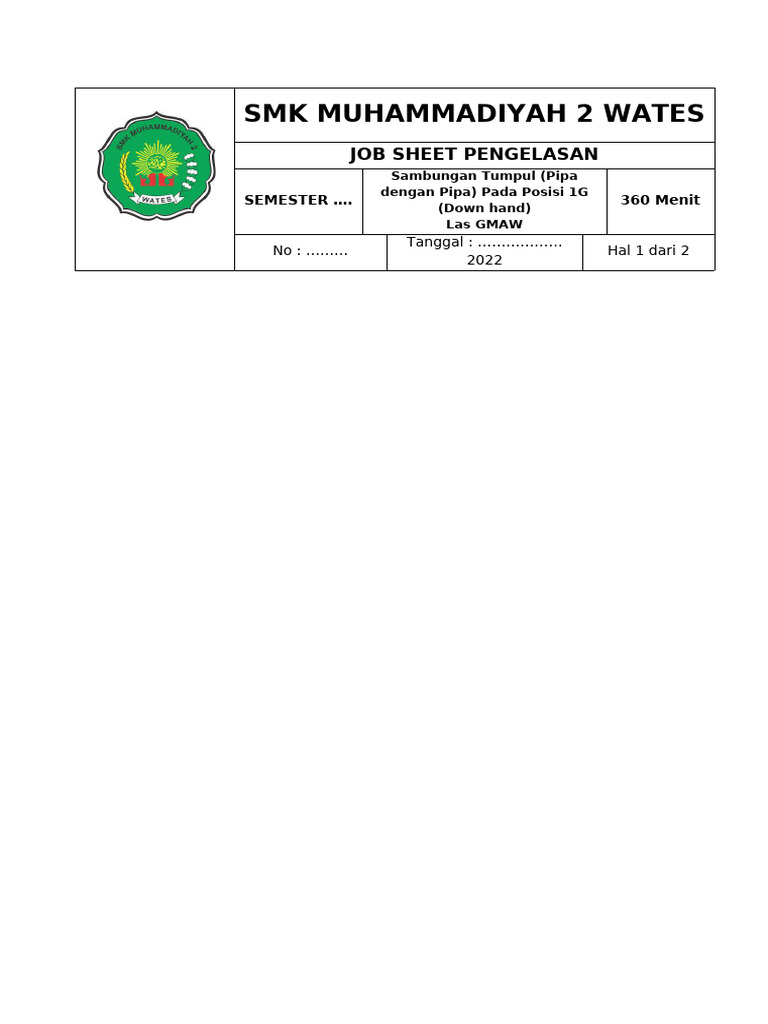 Pengelasan Pipa Posisi 1G GMAW | PDF