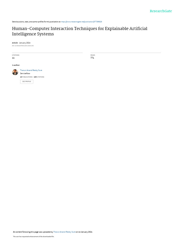 Human Computer Interaction Techniques For Explainable Ai Systems Pdf