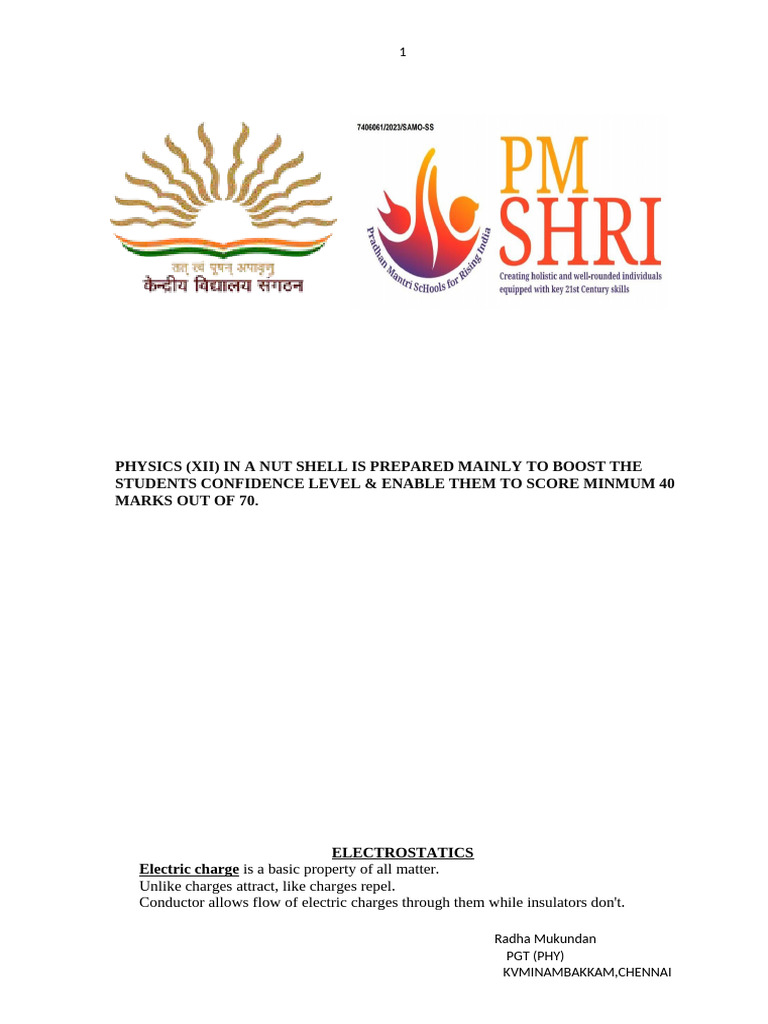 Physics in A Nut Shell | PDF | Electric Field | Electrical Resistivity ...