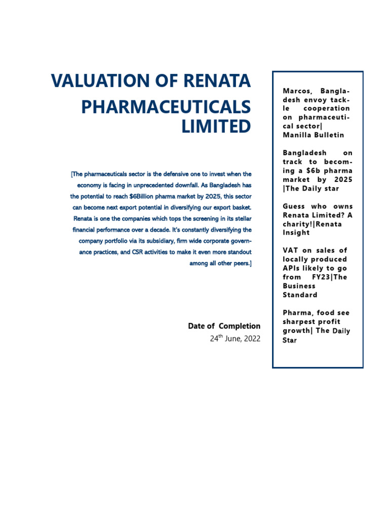 RENATA Model | PDF | Inflation | Valuation (Finance)
