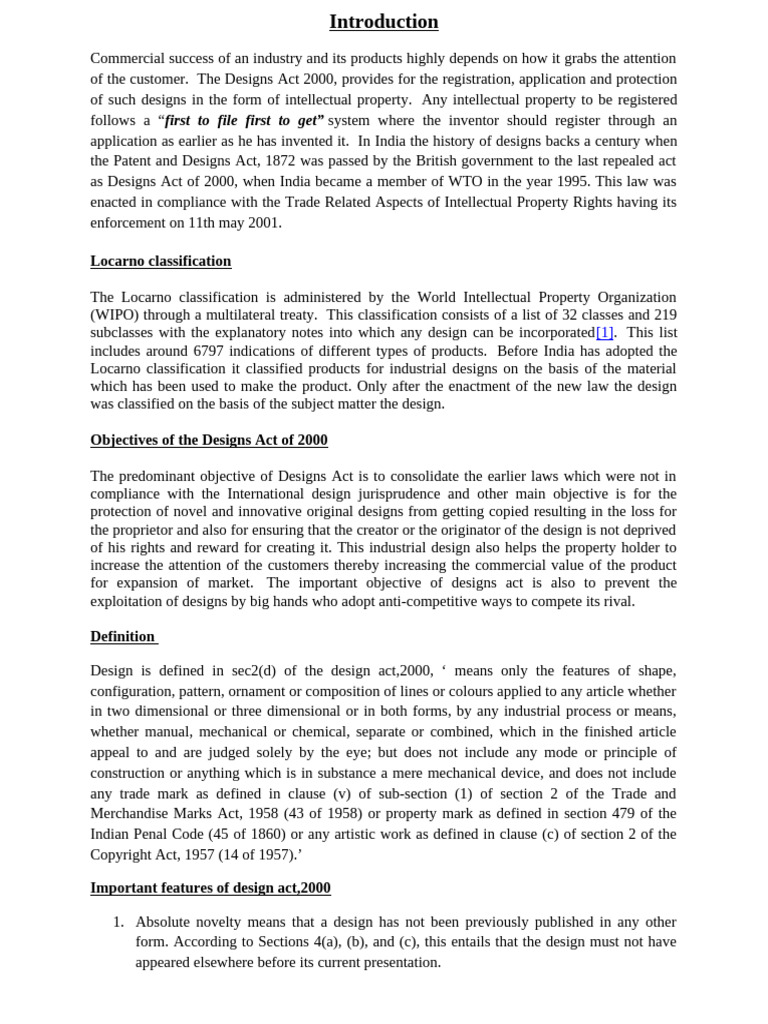 design | PDF | Intellectual Property | World Intellectual Property ...