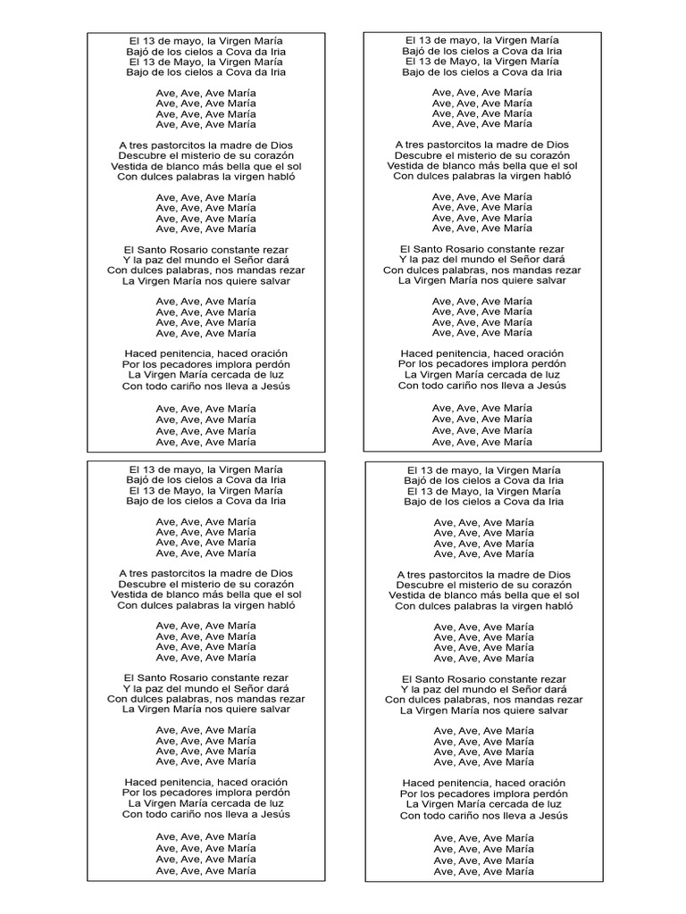Canción | PDF | Oración | María, madre de Jesús