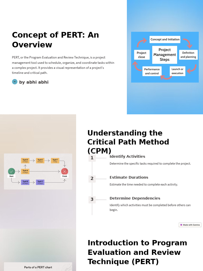 Concept of PERT An Overview | PDF | Operations Research | Project Management