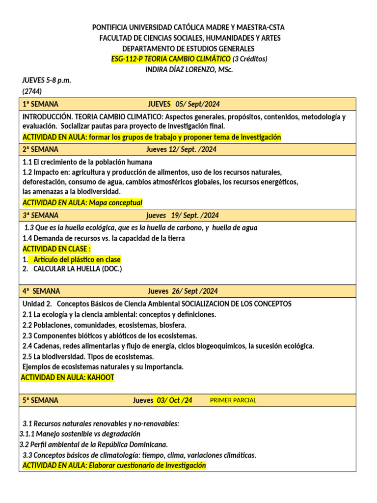 Crono Teo Esg-112 Jueves | PDF | Ecología | Entorno natural