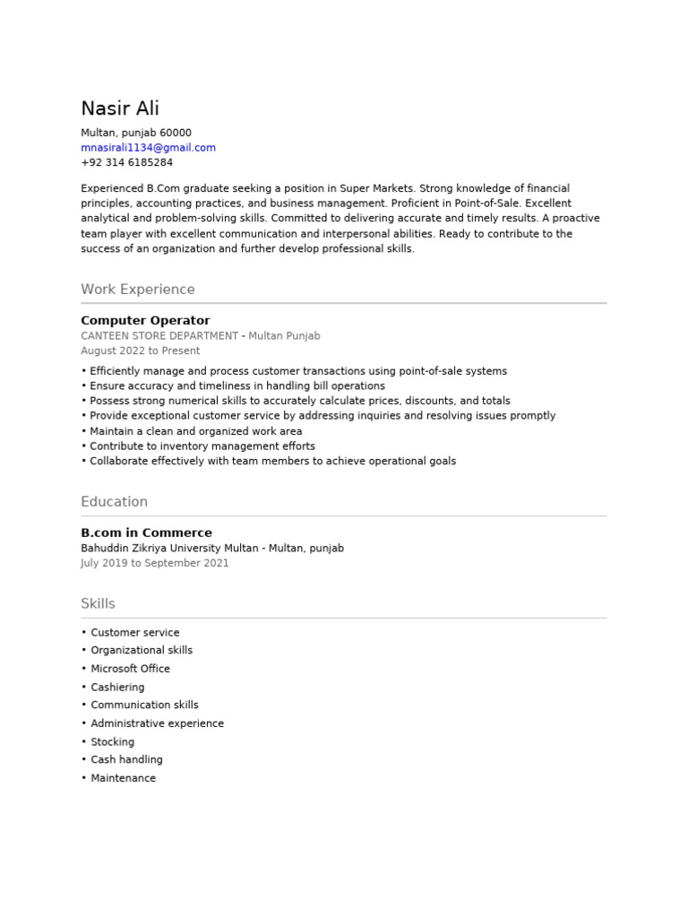 Nasir-Ali Resume | PDF