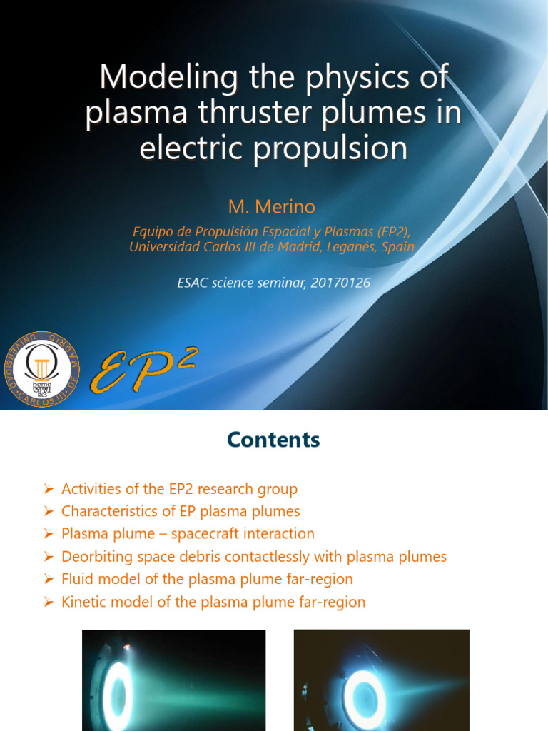 Plasma Thruster Plume Physics | PDF | Spacecraft Propulsion | Plasma ...