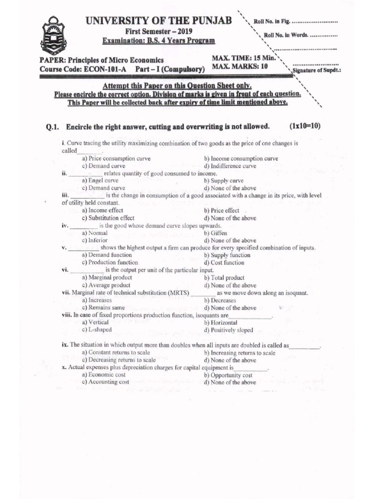 P2019 Econ-101 | PDF