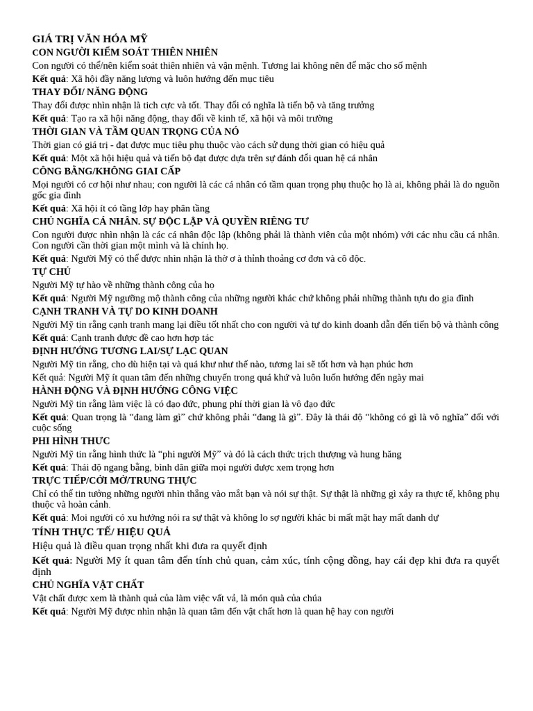 Gia Tri Van Hoa My | PDF