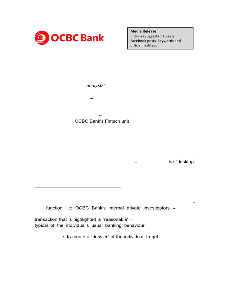 OCBC Bank Uses AI to Combat Money Laundering | PDF | Finance & Money ...