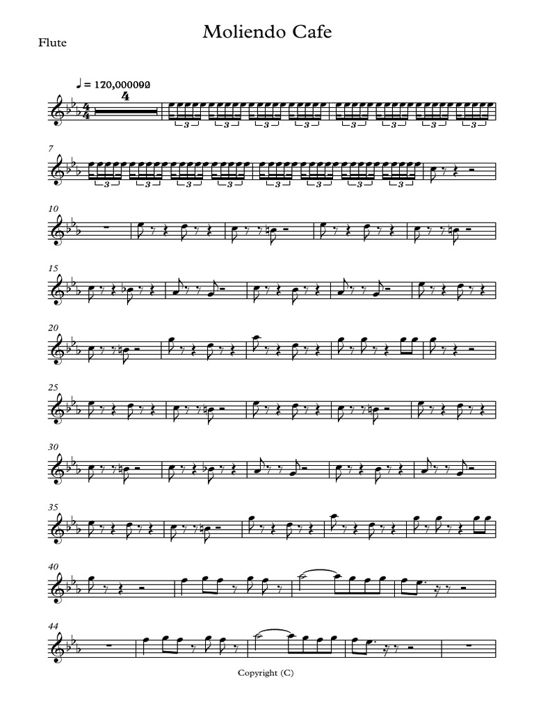 MOLIENDO CAFE Flauta | PDF