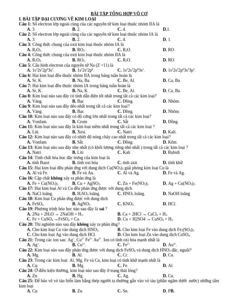 12a1 - Dung. de Cương Giua Hoc K 2 | PDF