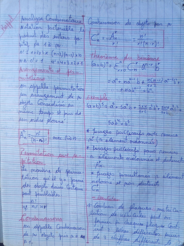 Analyse Combinatoire Et Probabilité | PDF