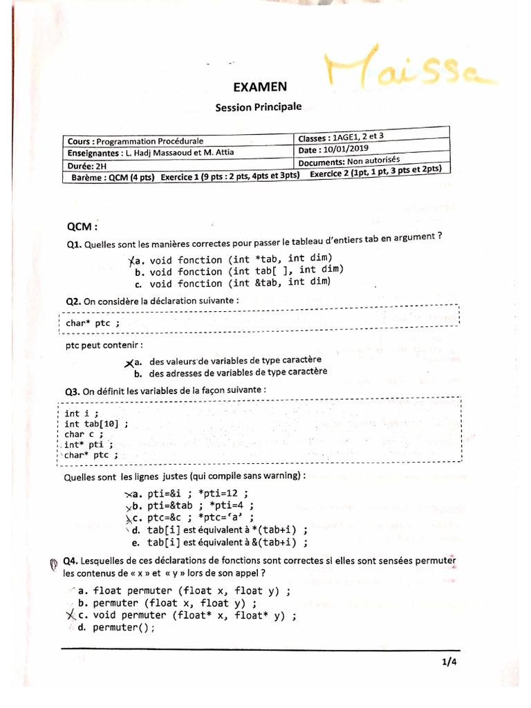 Examen Programmation | PDF