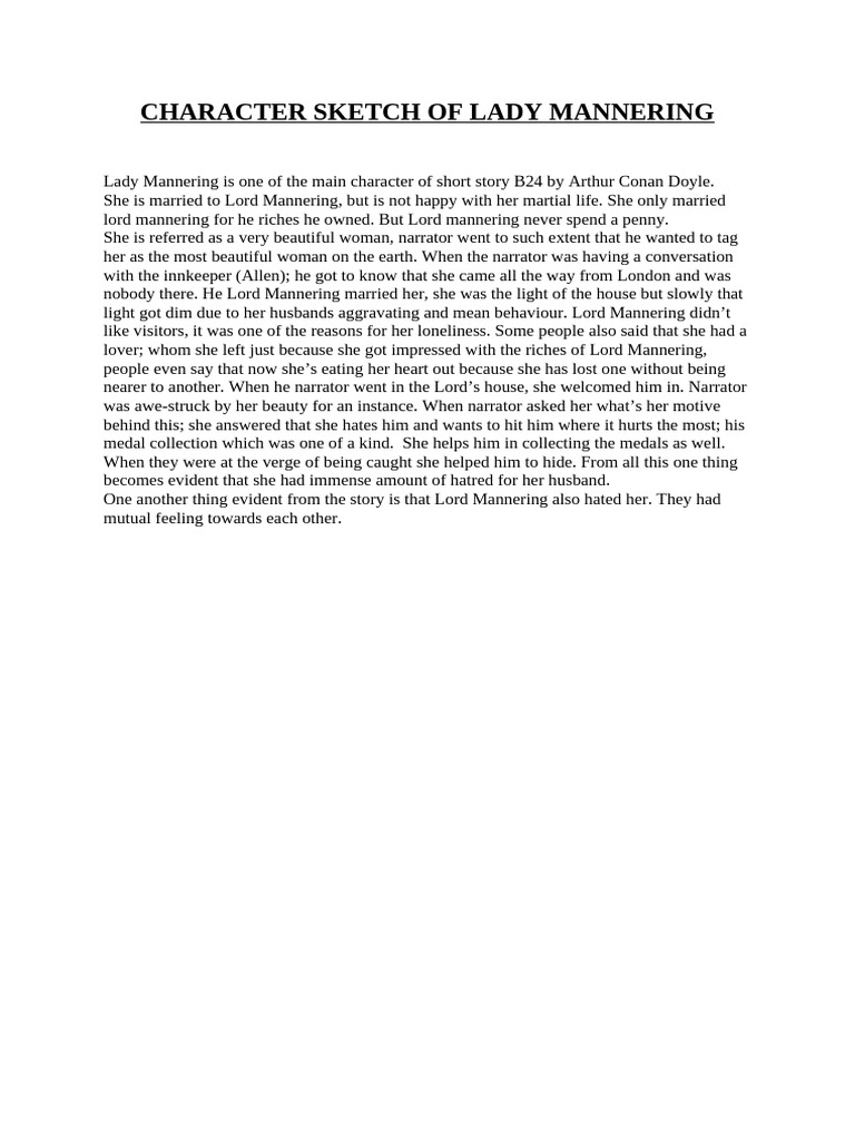 Lady Mannering: A Portrait of Despair | PDF
