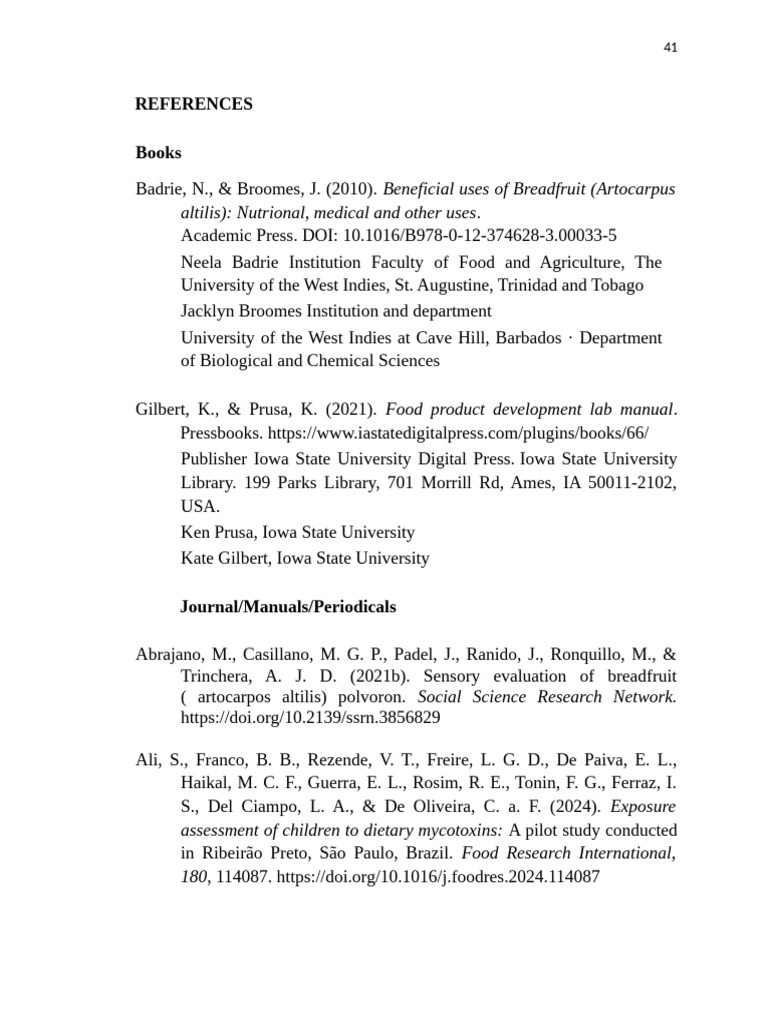 THESIS REFERENCES July Deb | PDF | Foods