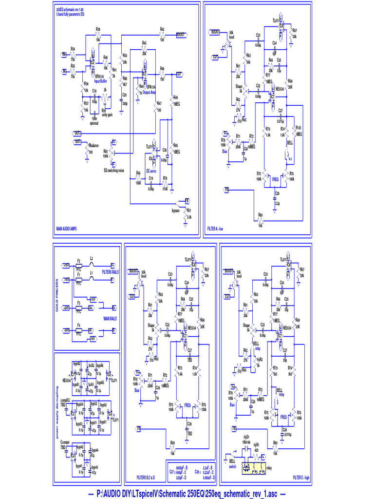 5-Band Parametric EQ Schematic | PDF | Analog Circuits | Audio Engineering
