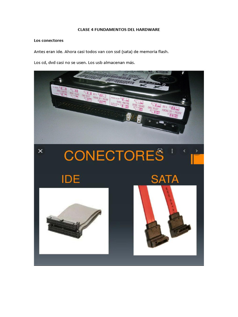 Fundamentos del Hardware: Conectores y Dispositivos | PDF | Hardware de ...