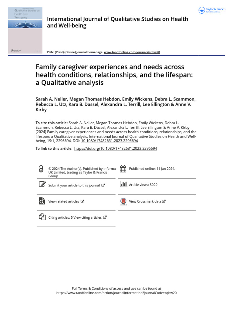 Family Caregiver Experiences and Needs Across Health Conditions ...