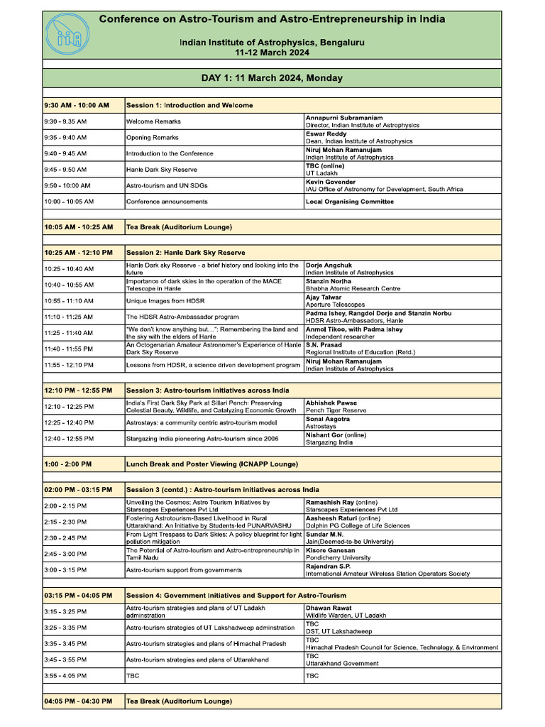 IIA Conference Schedule v2 | PDF