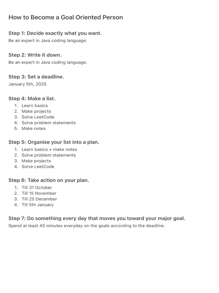 How To Become A Goal Oriented Person | PDF